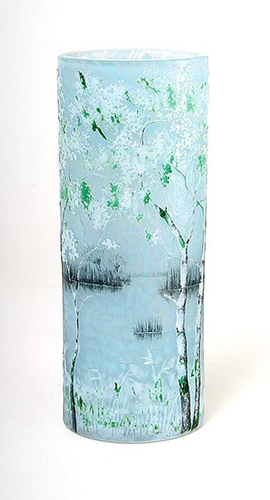 ChasenAntiques.com: FRENCH GLASS - Daum Nancy - Swan vase