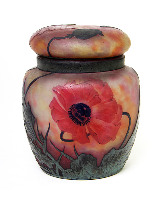 ChasenAntiques.com: FRENCH GLASS - Daum Nancy - Poppy jar